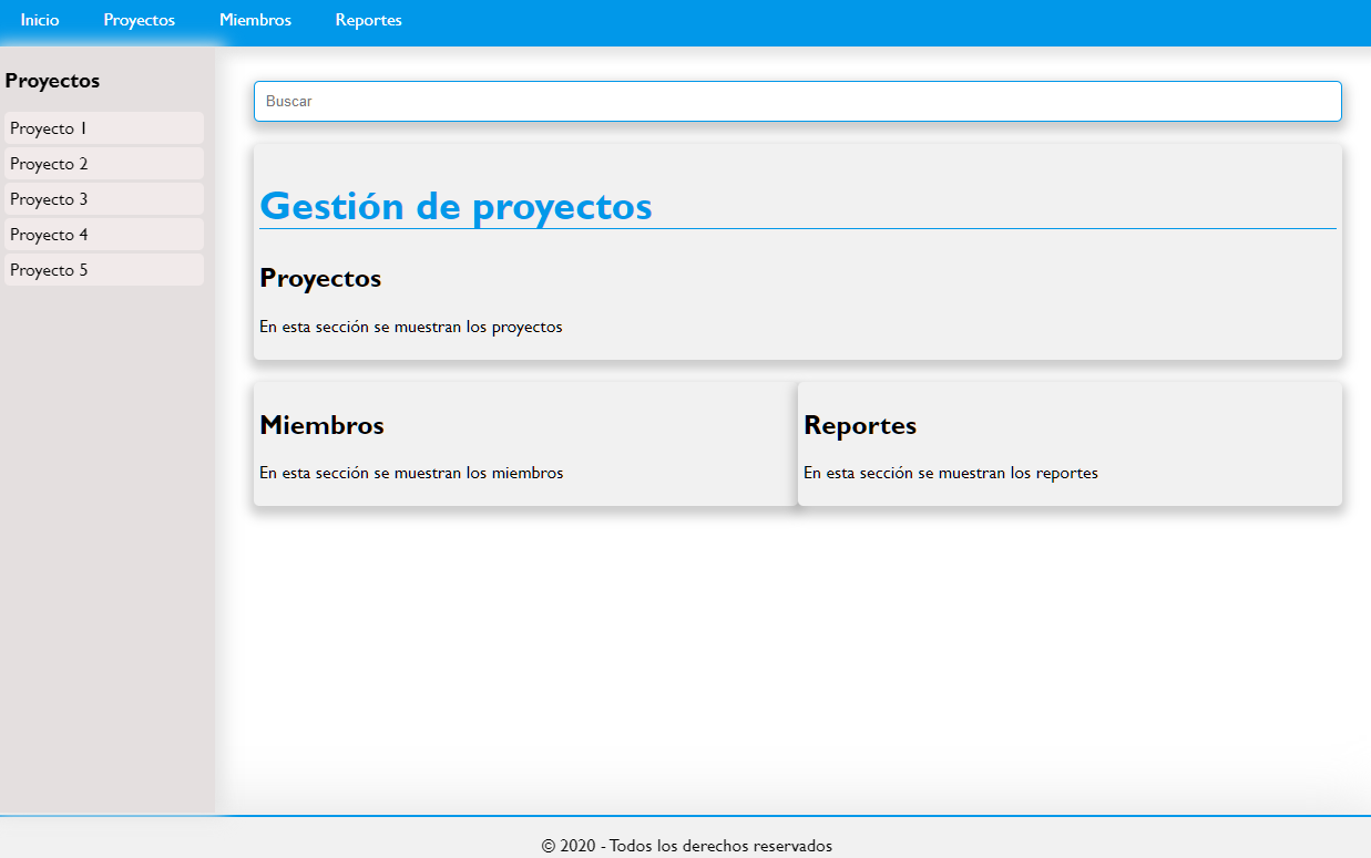 Sitio web de gestión de proyectos de Carlos Andres Perez